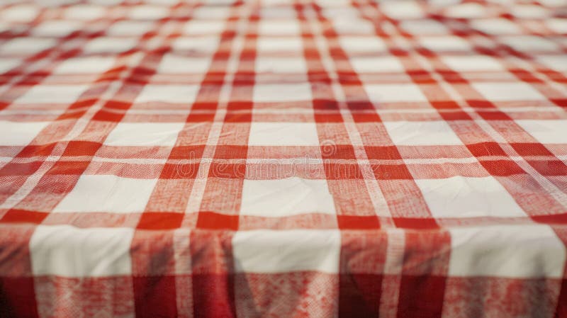 Red and White Checkered Tablecloth with White Border Stock Photo ...