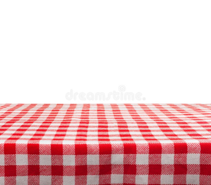 Red and White Checkered Tablecloth on a Clean, White Background Stock Photo - Image of interior ...