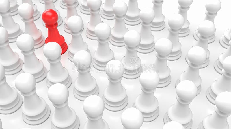 The Red and White Chess for Business Concept 3d Rendering Stock ...