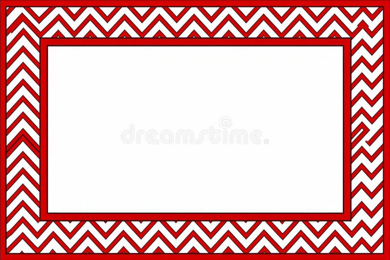 A Red and White Chevron Pattern Frame Stock Illustration - Illustration ...