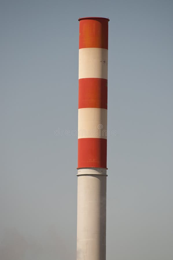 Red and White Chimney stock image. Image of detail, energy - 14425927
