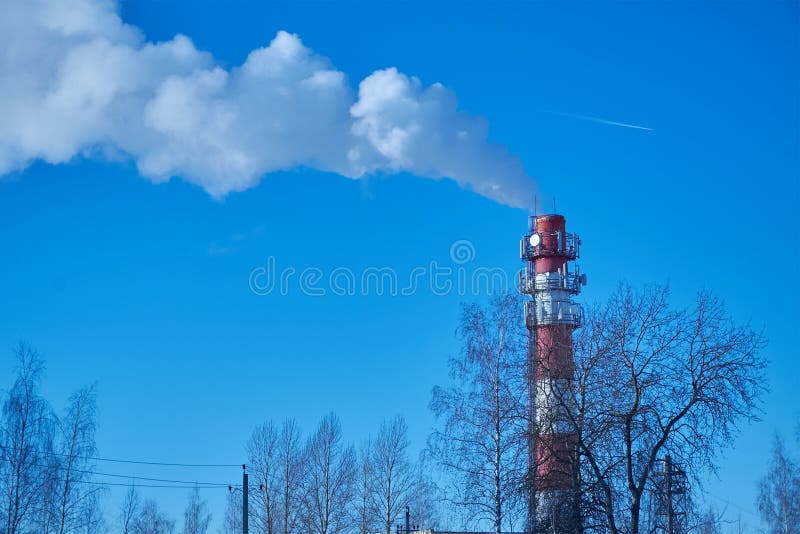 312 Red White Chimney Background Clear Sky Stock Photos - Free ...