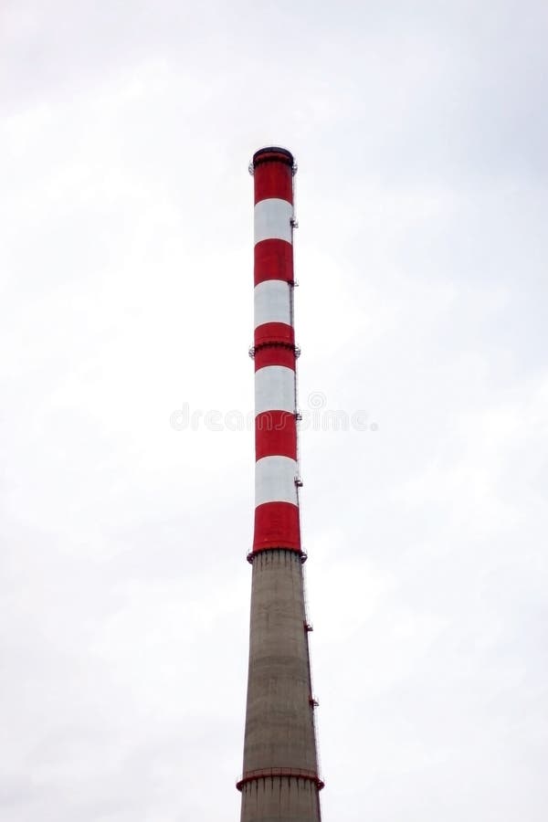 Red and white chimney stock photo. Image of energy, architecture - 74822754
