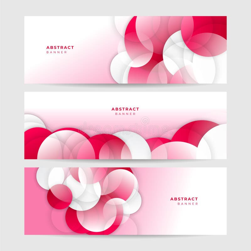 Red White Circle Abstract Vector Business Long Banner Template ...