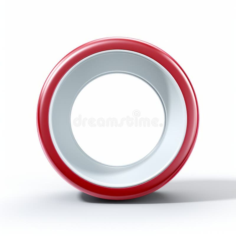 A Red and White Circular Object on a White Surface Stock Illustration ...