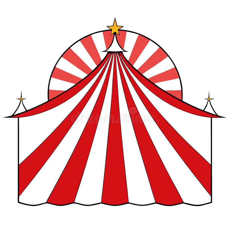 Red and White Circus Tent Ceiling Creating a Sunburst Pattern. Stock ...