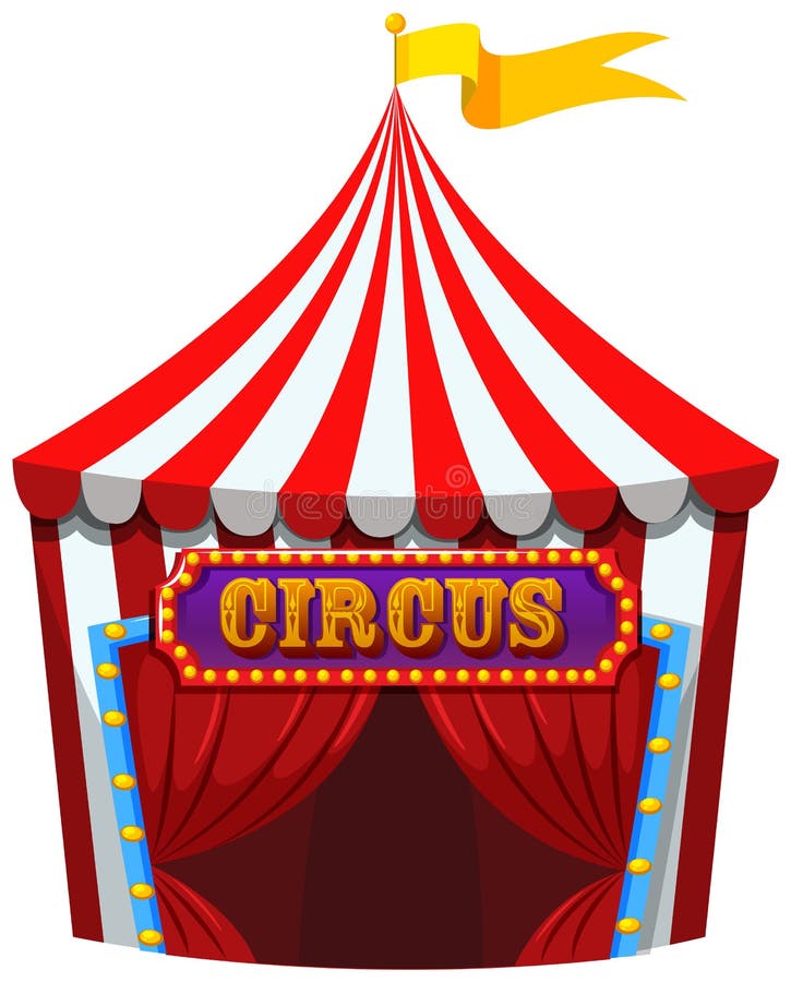 Red and white circus tent stock vector. Illustration of graphic - 154231774