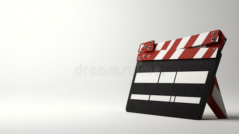Red and White Clapperboard on White Background Stock Illustration - Illustration of film, actor ...