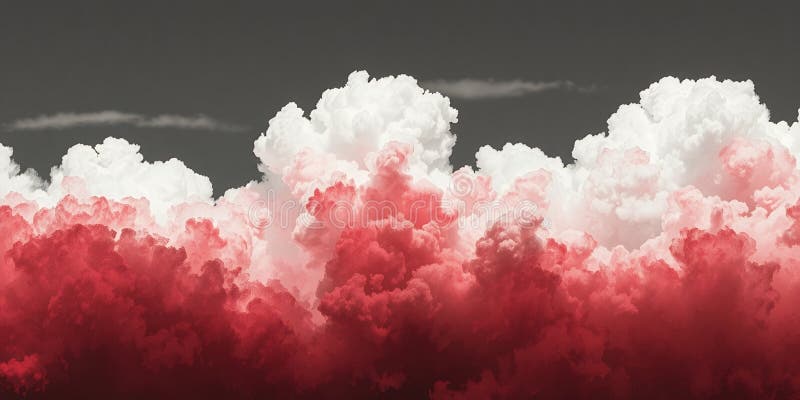 Red and White Clouds Fill the Sky Stock Illustration - Illustration of ...