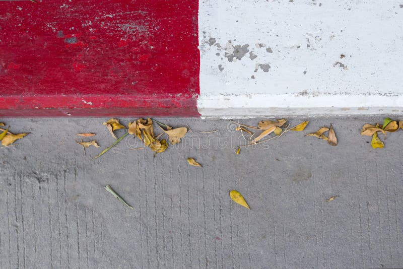 Red and White Color beside Footpath Stock Image - Image of background ...