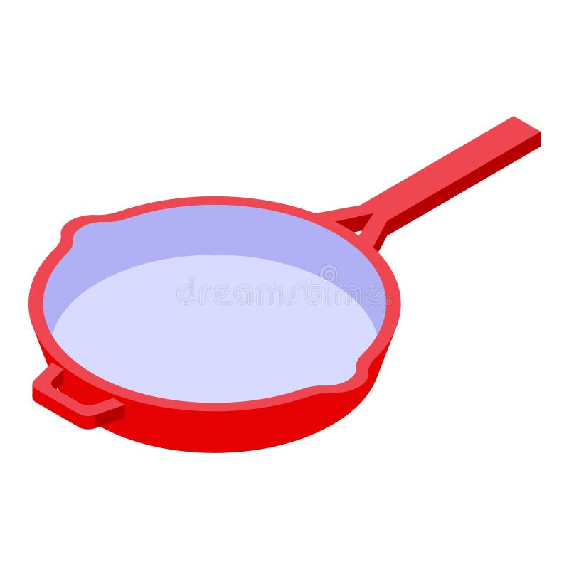 Red White Color Pan Icon Isometric Vector. Modern Design Stock ...