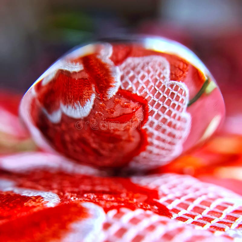 Red and White Color Reflection on the Spoon Stock Photo - Image of ...