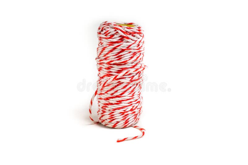 Red White Color Rope Isolated. Stock Image - Image of lasso, circle ...
