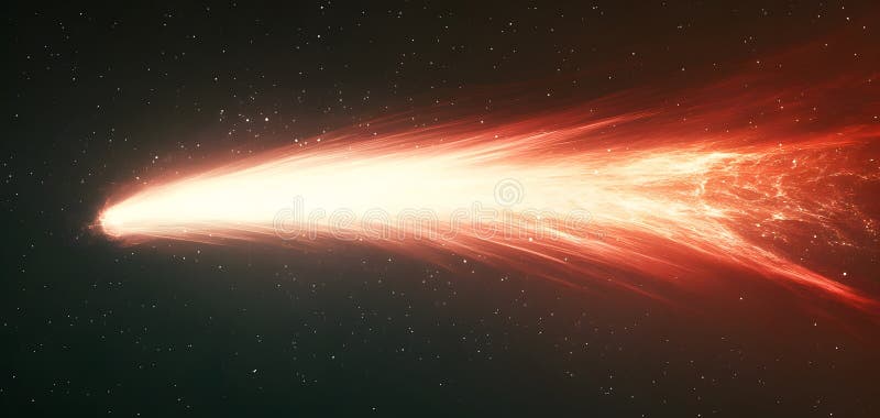 Red and White Comet Tail in Space Stock Illustration - Illustration of ...