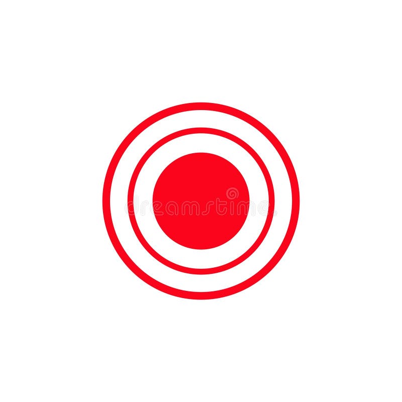 Red and White Concentric Circle Design with Prominent Central Circle ...