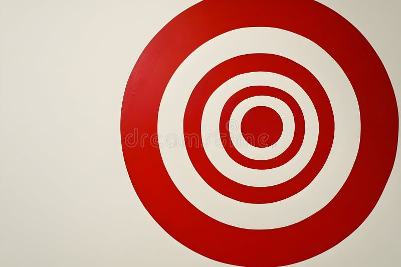 Red and White Concentric Circles on a Plain Background Stock ...
