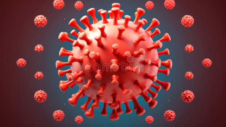 A Red and White Corona Pattern Repeated Multiple Times. Generative Ai ...