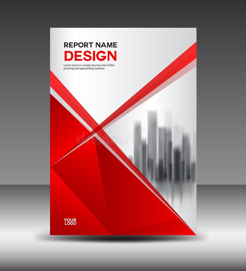 Red and White Cover Design Annual Report Vector Illustration Stock ...