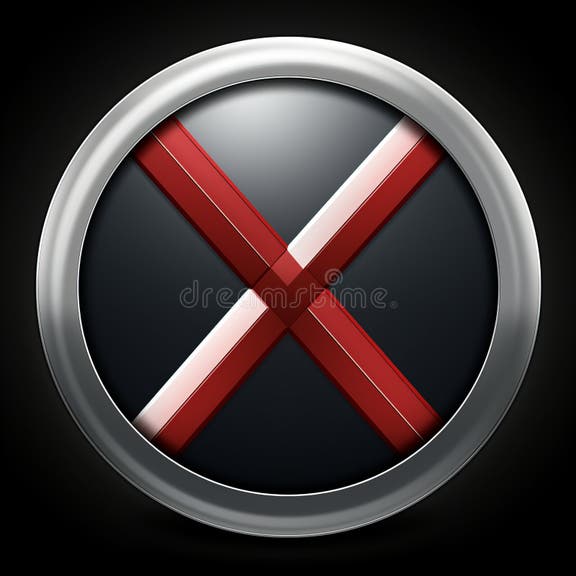 A Red and White Cross Icon on a Black Background Stock Illustration ...
