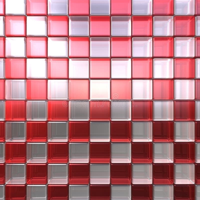 Red and white cubes stock illustration. Illustration of glass - 1317219
