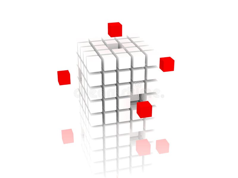 Red and white cubes stock illustration. Illustration of build - 18108428