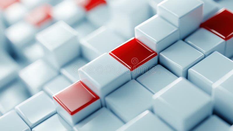 White Cubes Arranged Geometric Pattern Red Stock Photos - Free ...