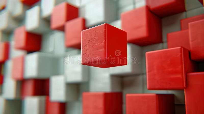 Red and White Cubes or Squares. Stock Image - Image of flag, modern ...