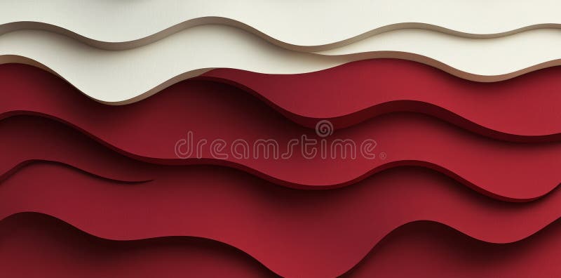 Red and White Curved Wave Lines in a Modern Abstract Polygonal ...