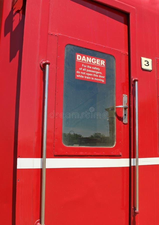 Red and White Danger, Do Not Open Door Sign Stock Image - Image of ...