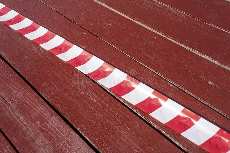 Red and White Danger Tape on Fresh Painted Surface Stock Image - Image ...