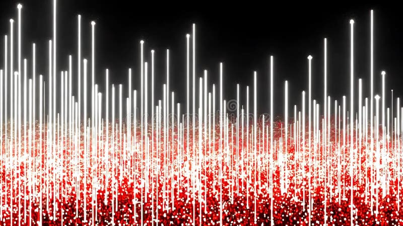 Red and White Data Bars Rising in a Futuristic Graph Depicting Digital ...