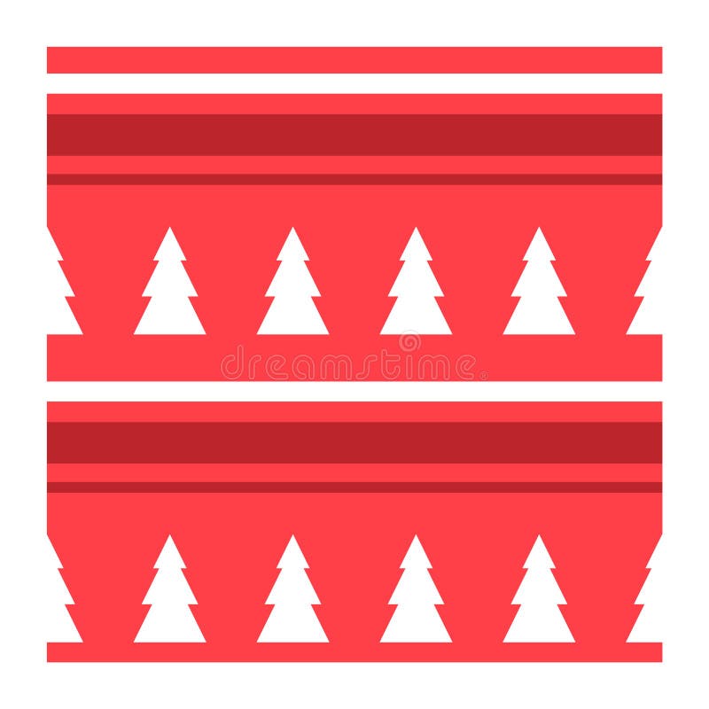 Red White Decorative Pattern Design Featuring White Christmas Trees ...