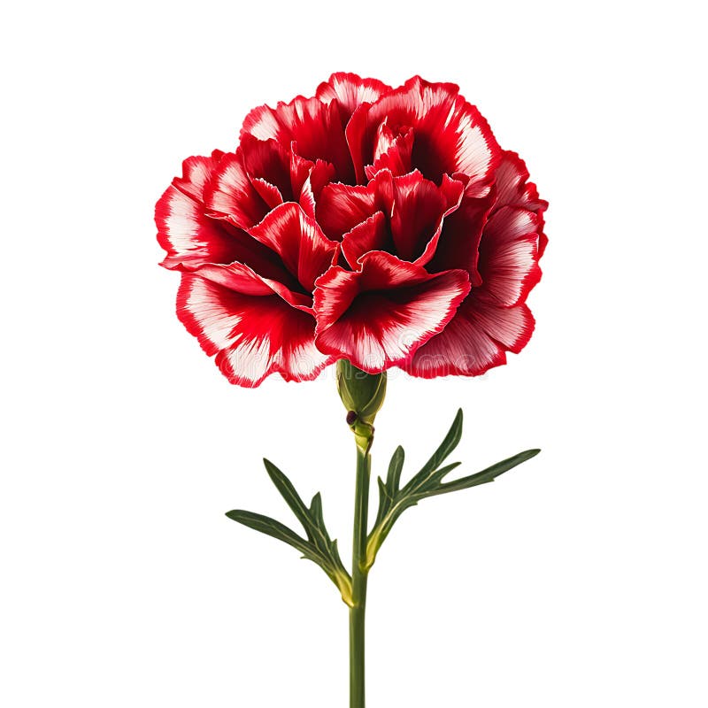 Red and White Dianthus Flower Image Closeup Carnation Bloom Stock ...