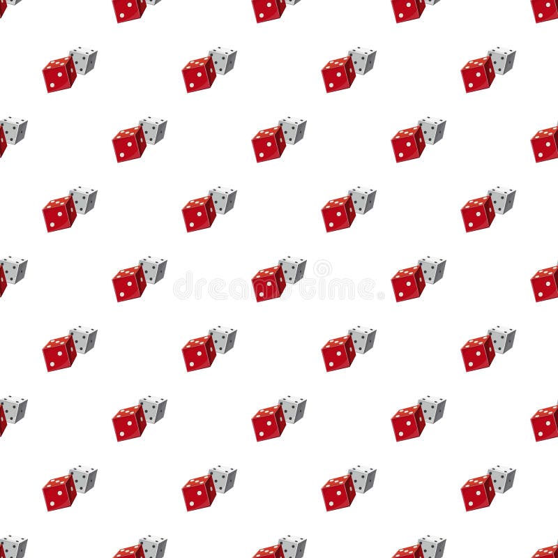 Red and White Dice Cubes Pattern Stock Vector - Illustration of ...