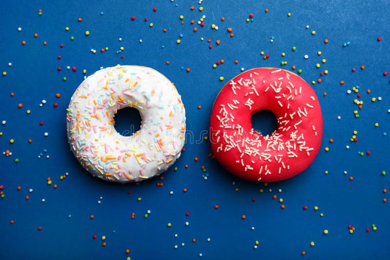 Red and white donuts stock photo. Image of tasty, fresh - 108800398