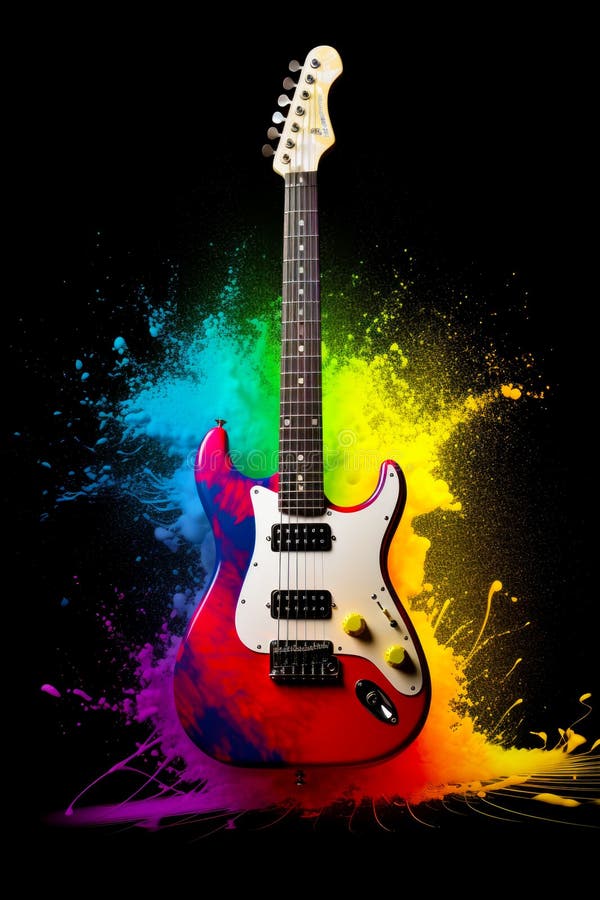 Red Guitar Paint Splash Stock Illustrations – 38 Red Guitar Paint ...