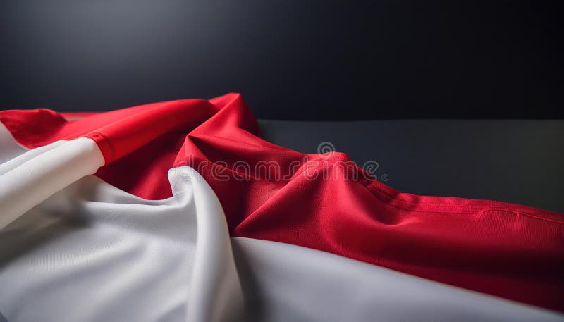 Red and White Fabric Draped on a Dark Background Stock Illustration ...
