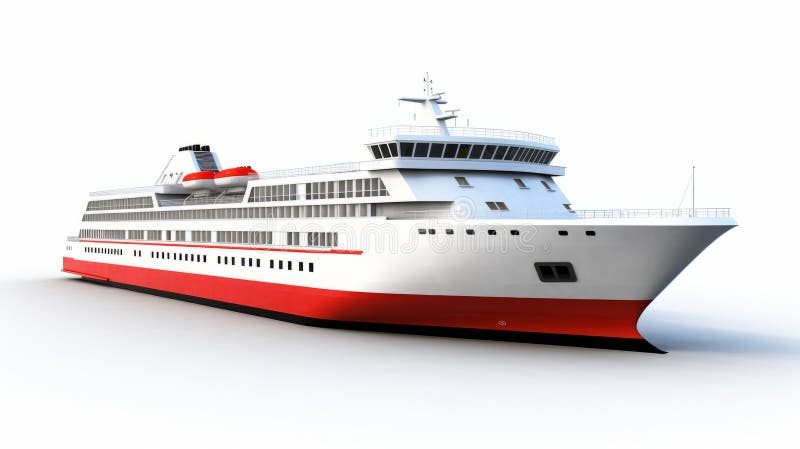 Red and White Ferry Boat - Photorealistic Renderings - Clean and Simple ...