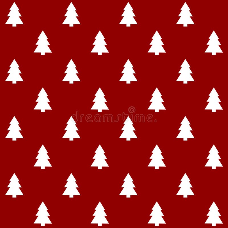 Red and White Fir Trees - Wrapping Paper Template Stock Illustration ...