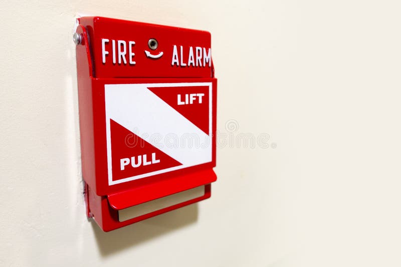 Fire Alarm Manual Lift and Pull Stock Image - Image of protection ...
