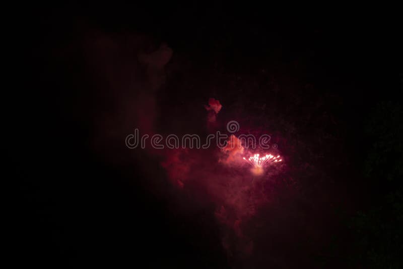 Red and White Firework Exploding. Stock Image - Image of contrast ...