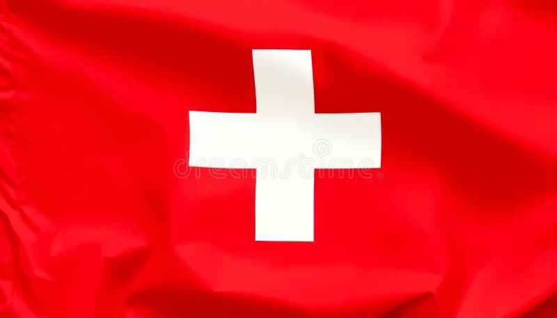 Red and White Flag with a Cross on it Stock Photo - Image of concept ...