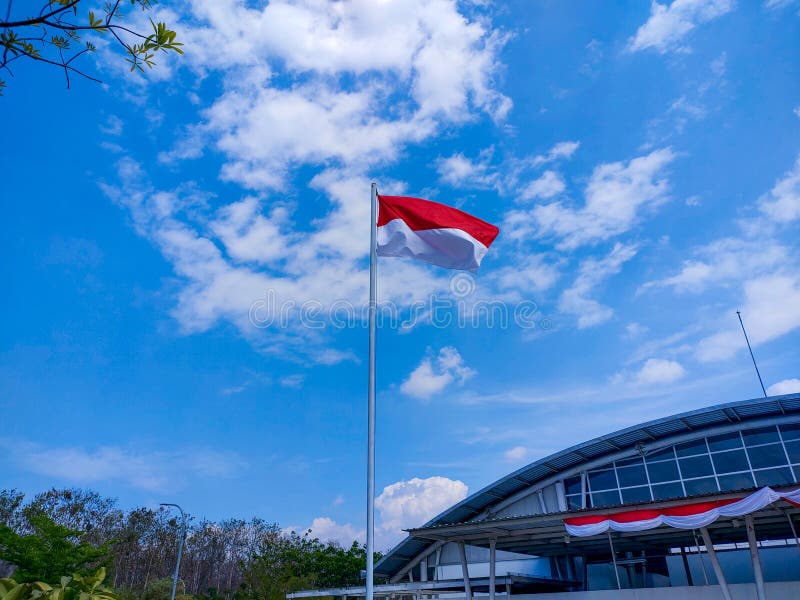 The Red and White Flag Flies. Editorial Photography - Image of republic ...