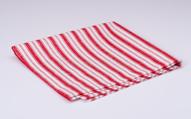 Red White Folded Napkin on White Background Stock Photo - Image of ...
