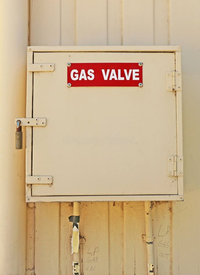 Red and White Gas Valve Sign Stock Photo - Image of structure, valve ...