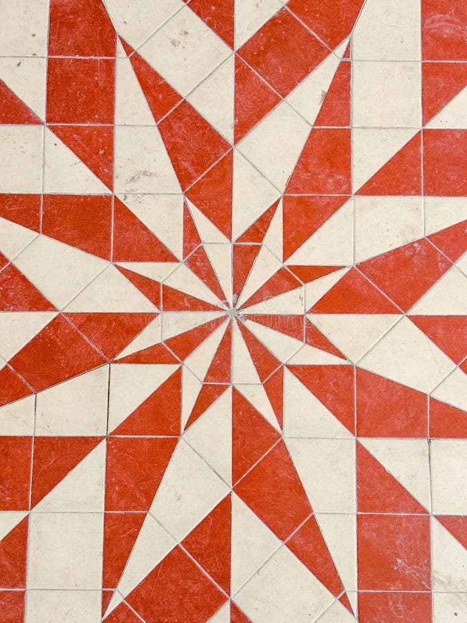 Red and White Geometric Star Tile Floor Stock Image - Image of mosaic, pattern: 388609351