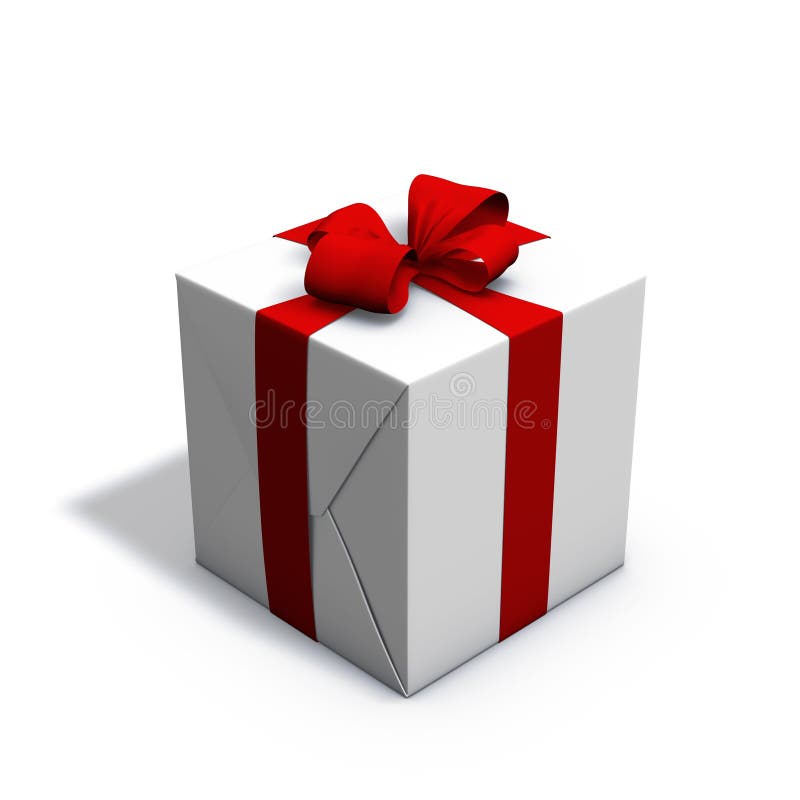 Red and white gift box stock illustration. Illustration of decoration ...