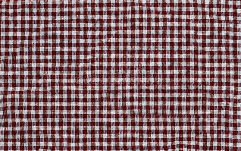 Red and White Gingham Checkered Fabric Texture with Smooth Crumple ...