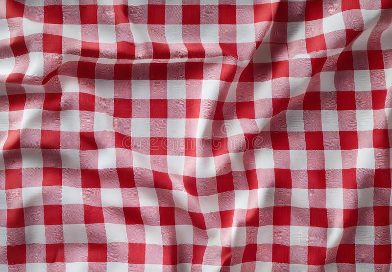 Red and White Gingham Tablecloth Background Texture Stock Illustration ...