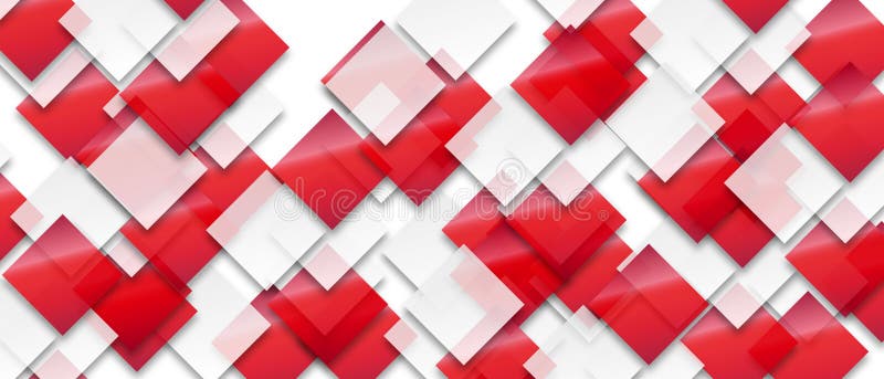 Red and White Glossy Squares Abstract Tech Banner Design Stock Image ...
